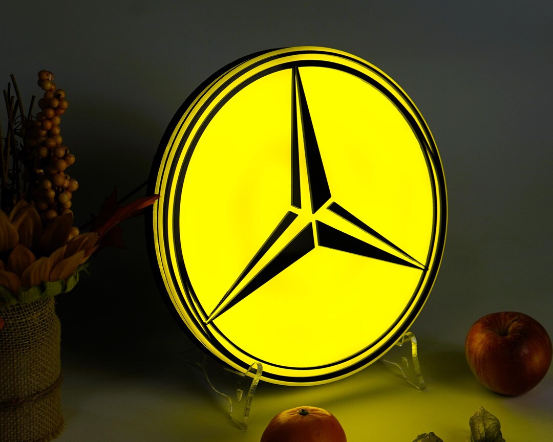 Mercedes Benz -mercedes 3d-benz 3D Logo- Mercedes Benz LED Illuminated ...