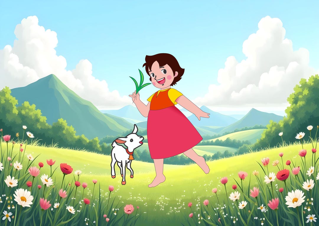 Alps Girl Heidi, Vektorillustration Heidi Für Druck, Schneiden Und ...