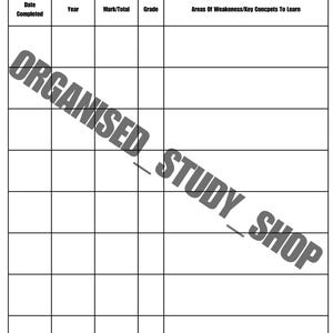 PAST PAPER TRACKER for Year 11/6th Form/university Students Preparing ...