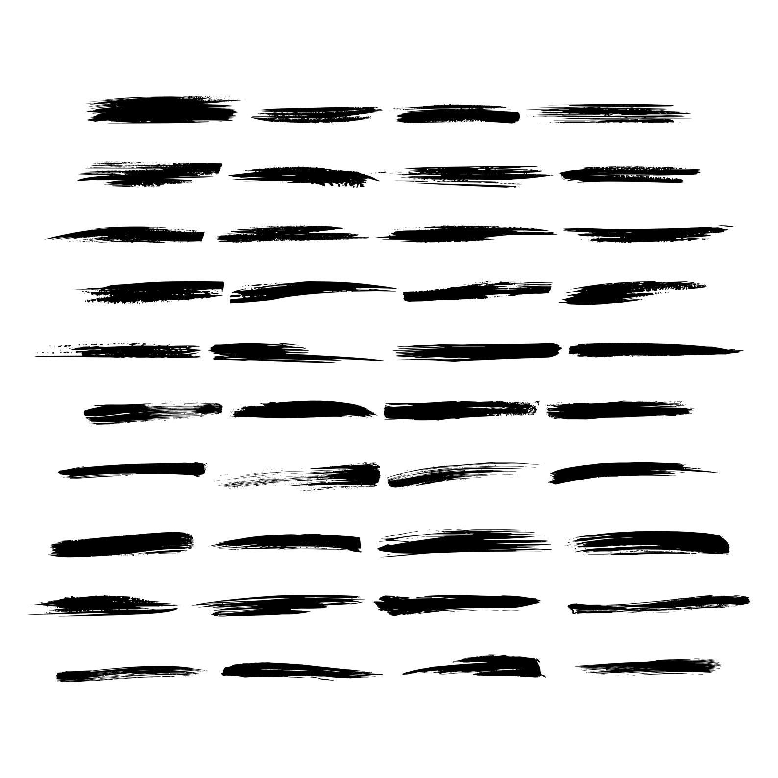 40 Brush Stroke Elements - Vector & PNG Assets - Etsy