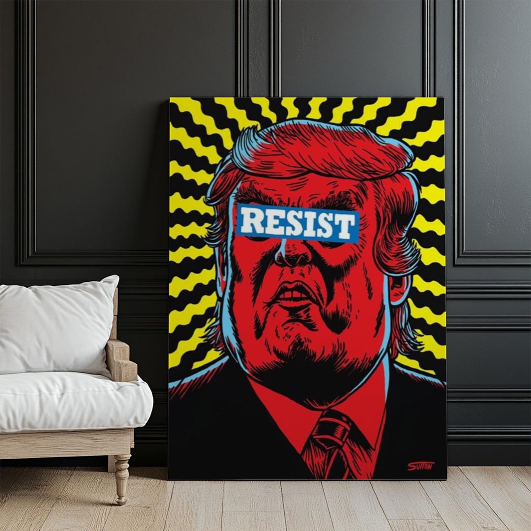 Racist Donald Trump Racism Painting, Portrait Canvas Wall Decor ...
