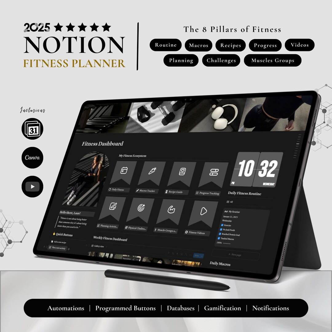 Notion Fitness Planner, Notion Template 2026, Notion Weight Loss ...
