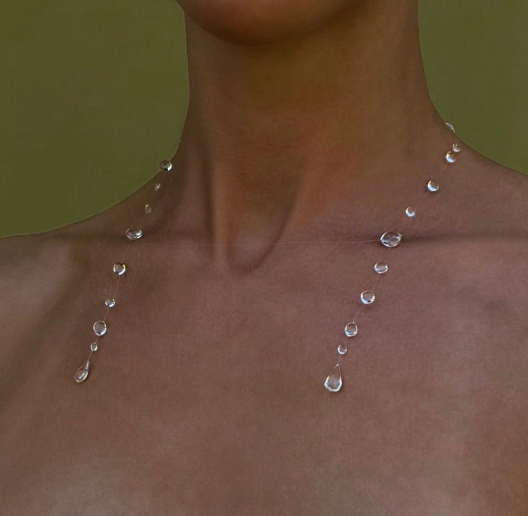Handmade Dew Necklace "necklace Two Drops" - Etsy