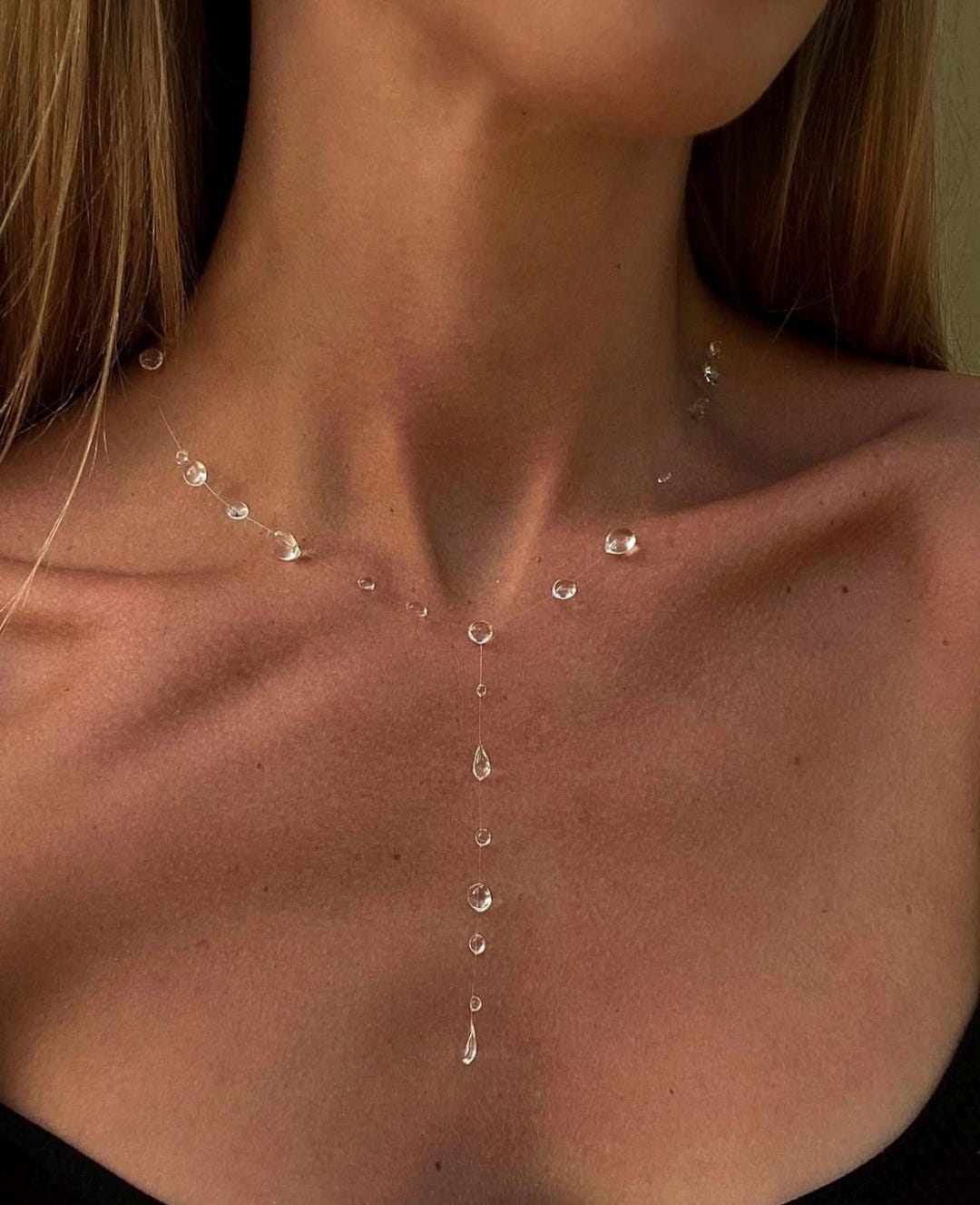 Handmade Dew Necklace long Drops - Etsy