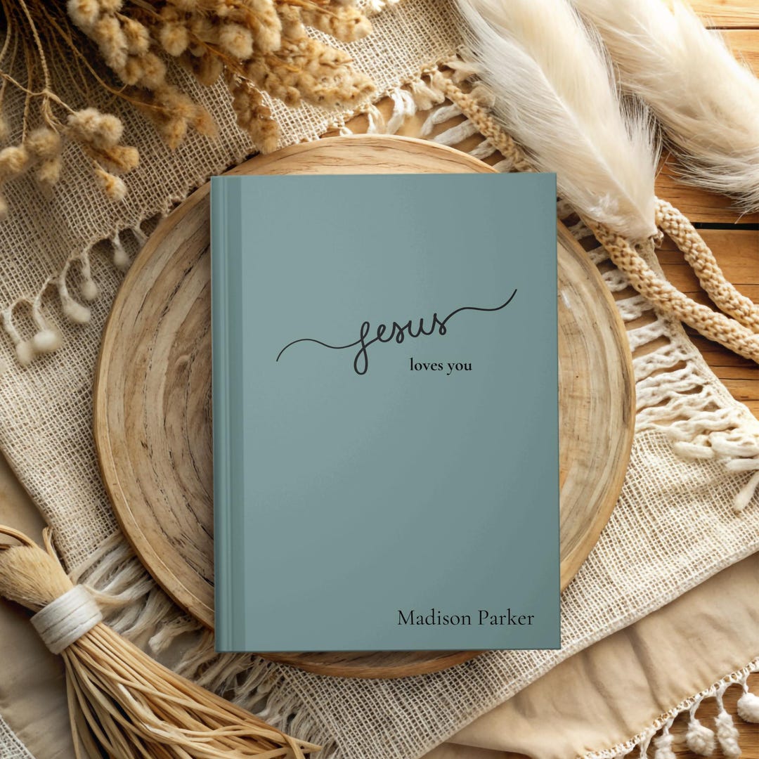 Personalized Christian Journal Jesus Loves You Notebook Custom Prayer ...