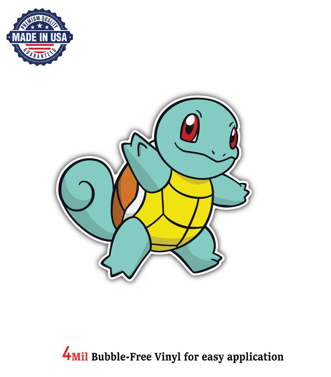 Custom SQUIRTLE PIKACHU POKEMON Pokeball Vinyl Decal Sticker Car Truck ...