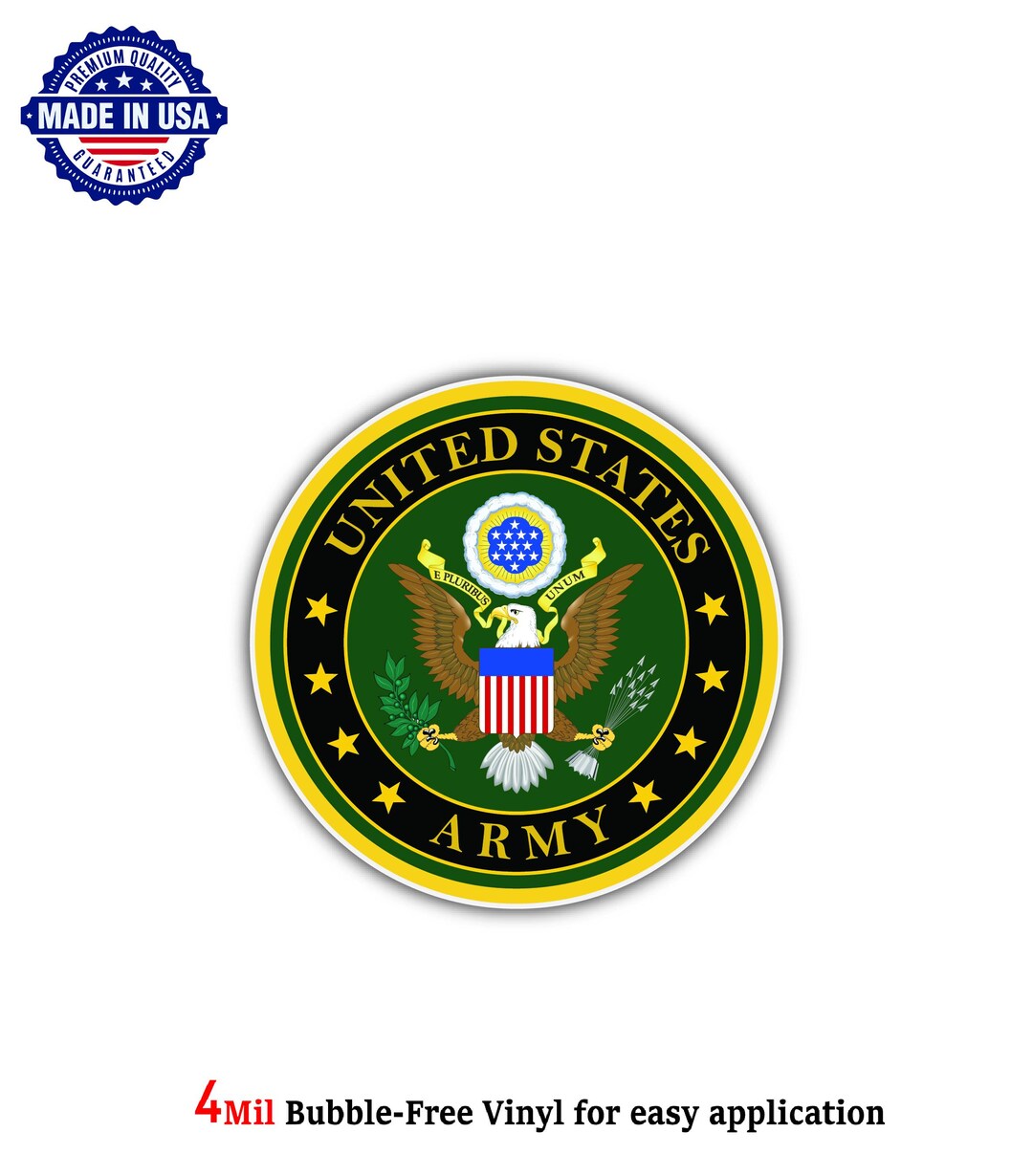 Custom US ARMY MILITARY Vinyl Decal Sticker Car Truck Bumper 4mil ...