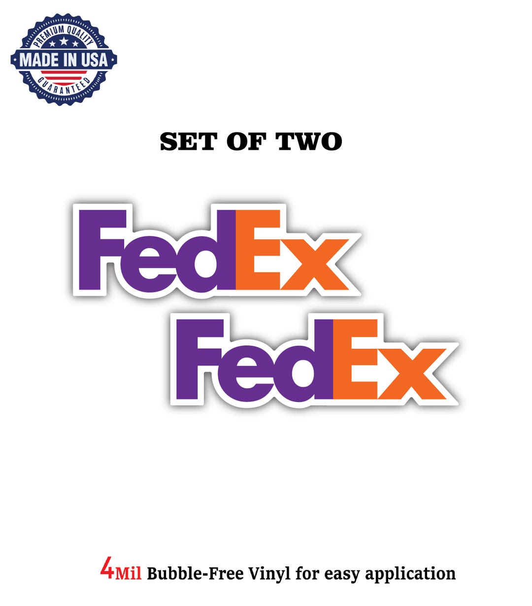 Custom FEDEX MAIL PARCEL Services Set of Two Equipment Cars Vinyl Decal ...