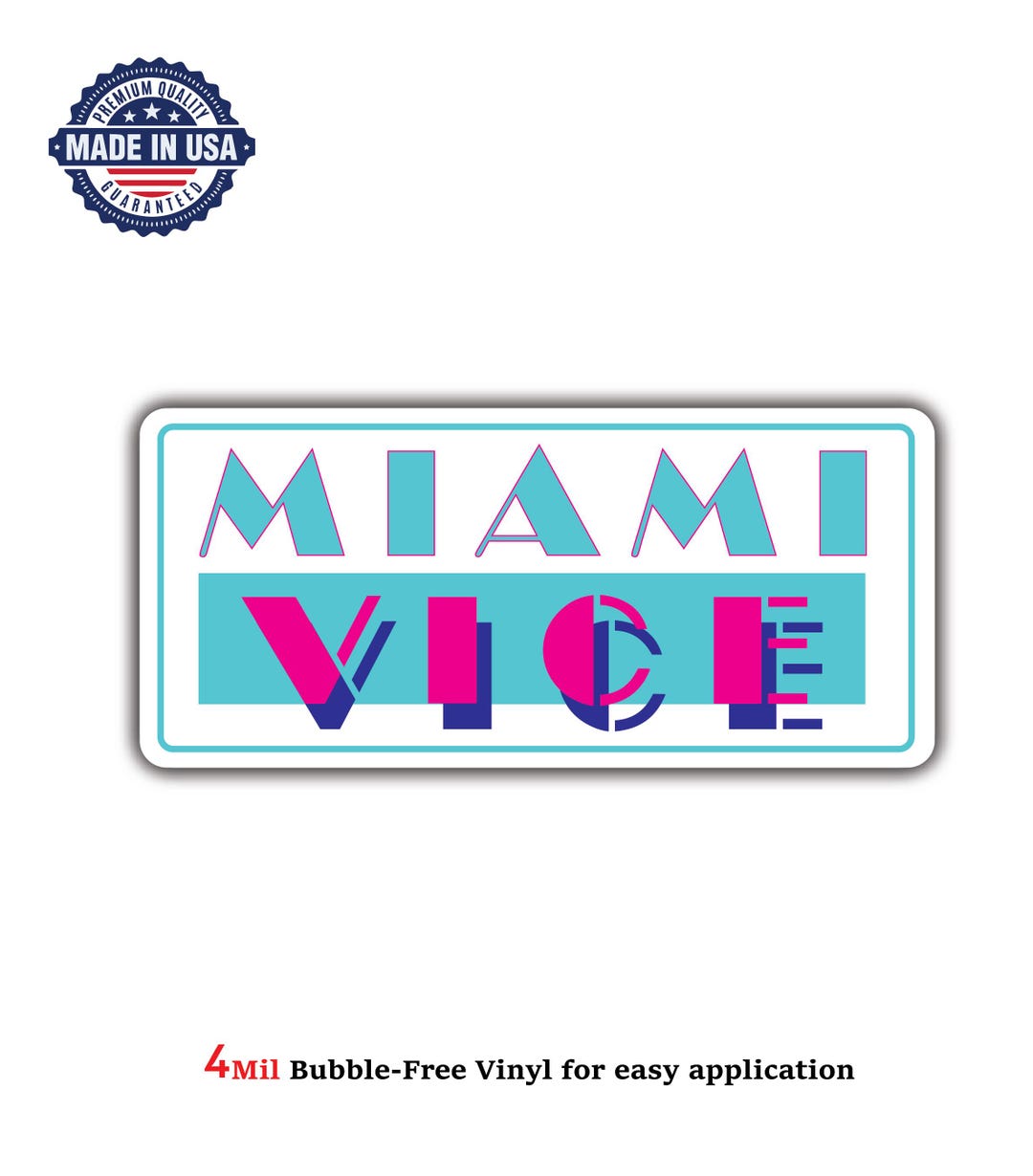 MIAMI VICE Cars Vinyl Decal Sticker Car Truck Bumper 4mil Bubble Free ...