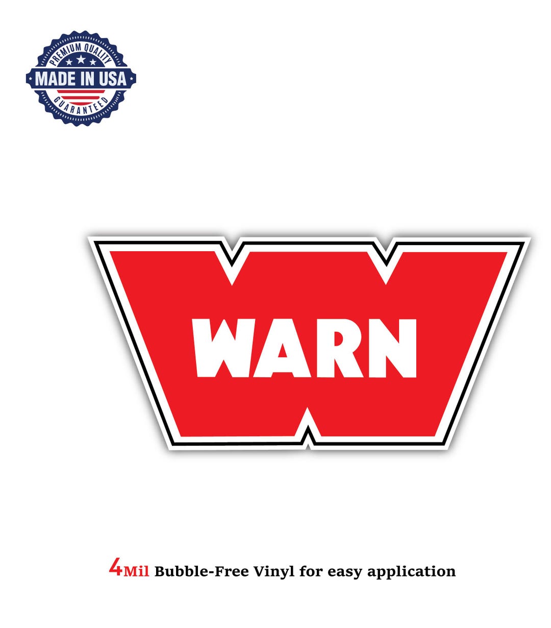 Custom WARN OFF ROAD Vinyl Decal Sticker Car Truck Bumper 4mil Bubble ...