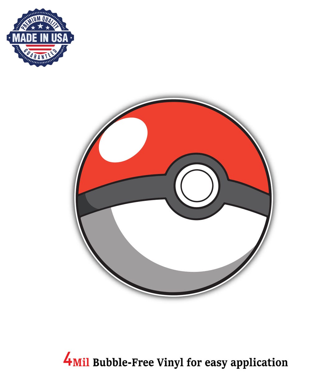 PIKACHU POKEMON POKEBALL Vinyl Decal Sticker Car Truck Bumper 4mil ...