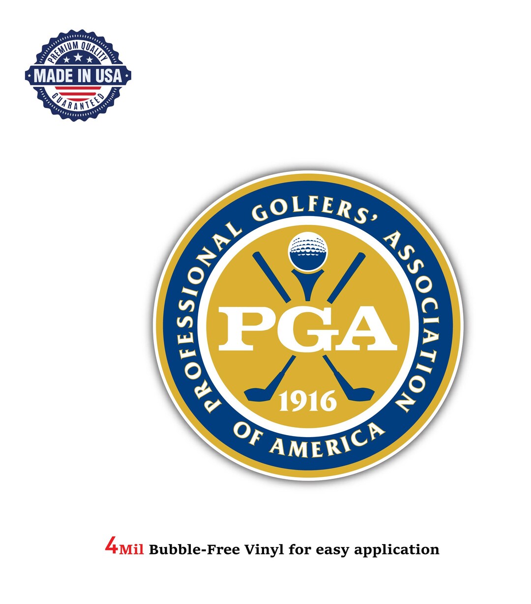 Custom PGA GOLF LOGO Sports Vinyl Decal Sticker Car Truck Bumper 4mil ...