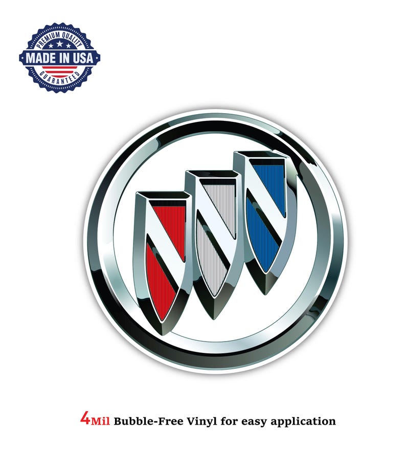 Custom BUICK GM LOGO Vinyl Decal Sticker Car Truck Bumper 4mil Bubble ...