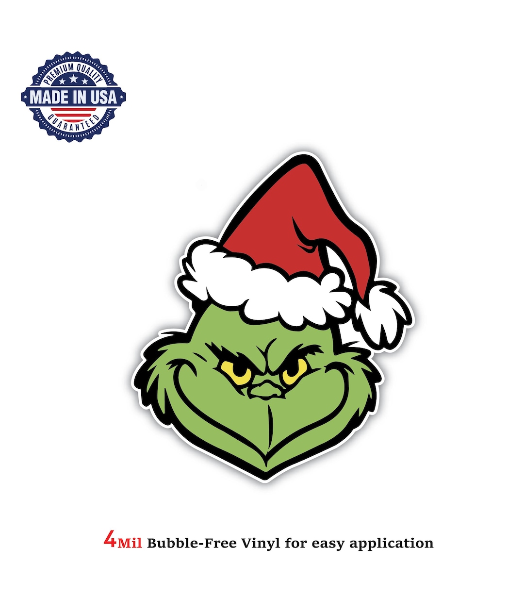 THE GRINCH CHRISTMAS Movie Vinyl Decal Sticker Car Truck Bumper Wall ...