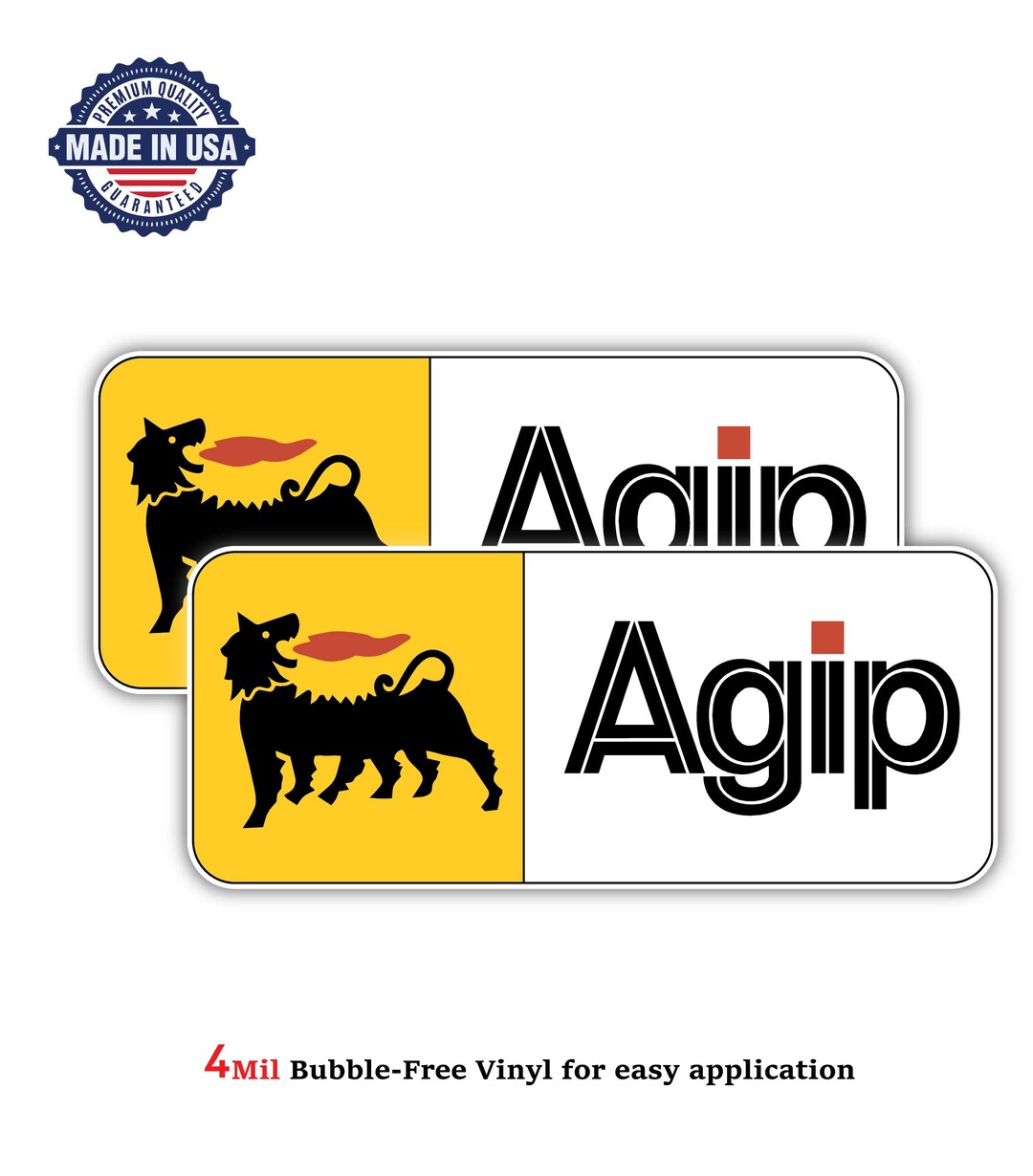 AGIP OIL GAS Set of Two Equipment Cars Vinyl Decal Sticker Car Truck ...