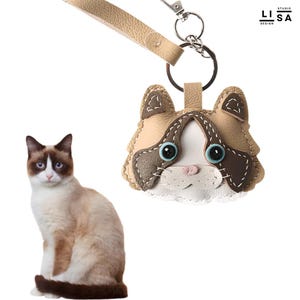 Cat Bag Charm, Real Leather 100% Handmade Charm, Cat Keychain, Cat ...
