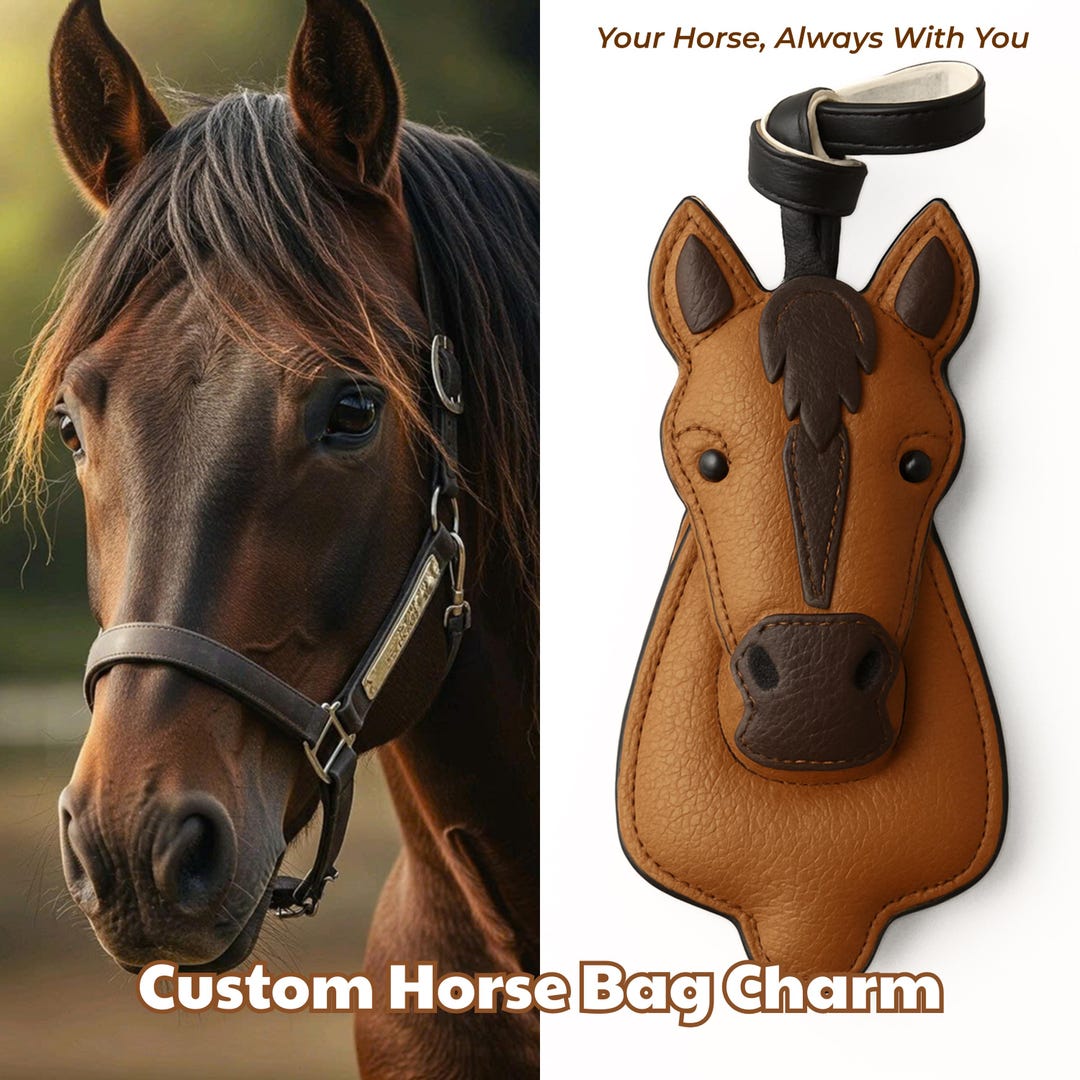 Custom Horse Bag Charm, Horse Bag Charm, Horse Charm, Custom Leather ...