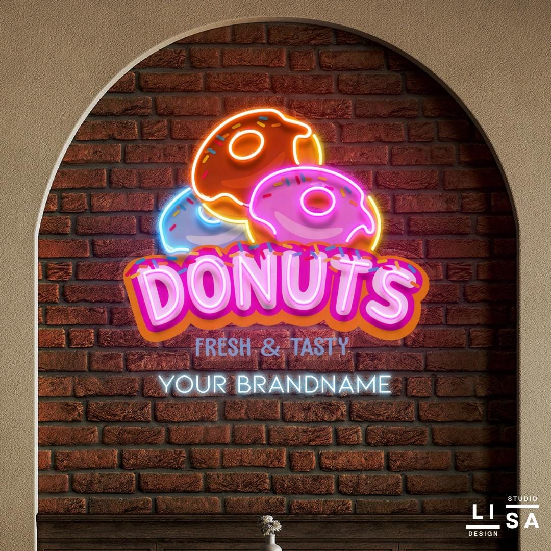 Donut Neon Sign, Restaurant Neon Sign, Neon Sign, Custom Neon Sign ...
