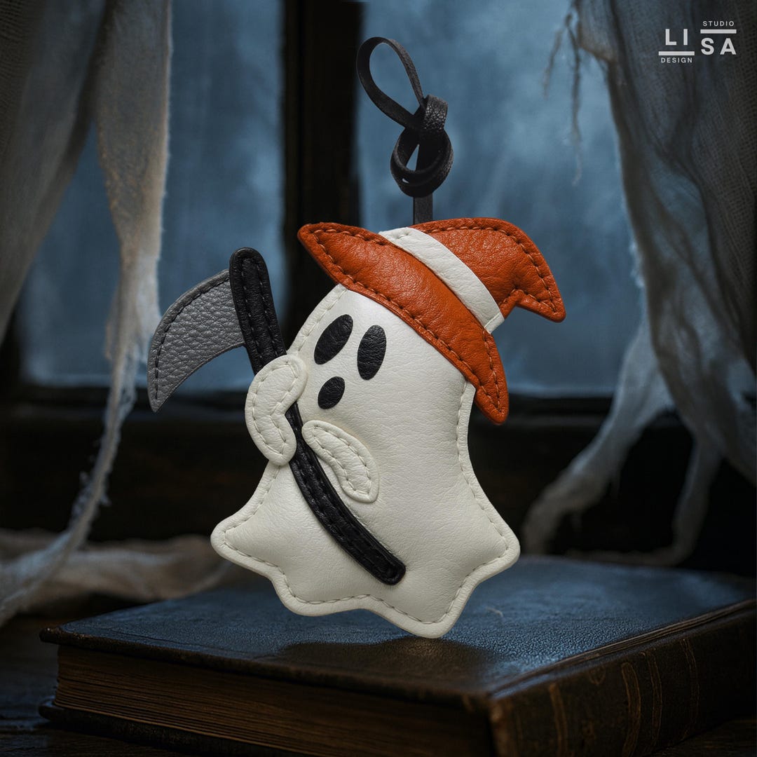 Ghost Bag Charm, 100% Real Leather Charm, Ghost Charm, Halloween Charm ...