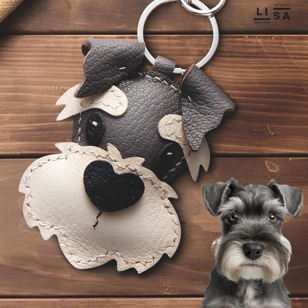 Dog Bag Charm, Real Leather 100% Handmade, Dog Keychain, Dog Charm ...