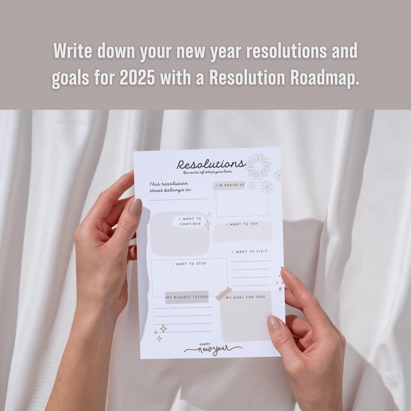 2025 New Year Resolutions Printable: Goal Setting Worksheet (digital ...