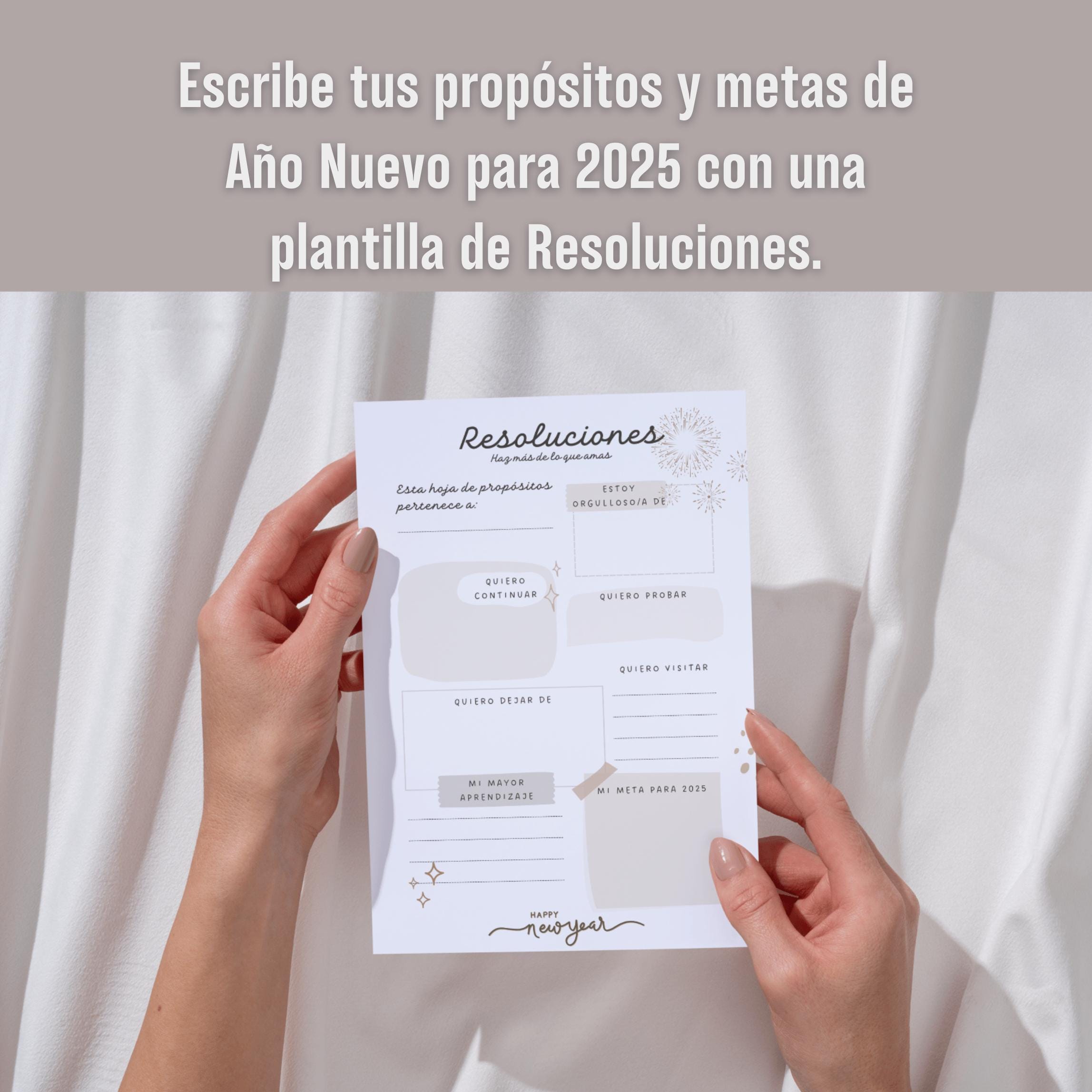 Propósitos De Año Nuevo 2025 Imprimir Plantilla De Planificador De ...