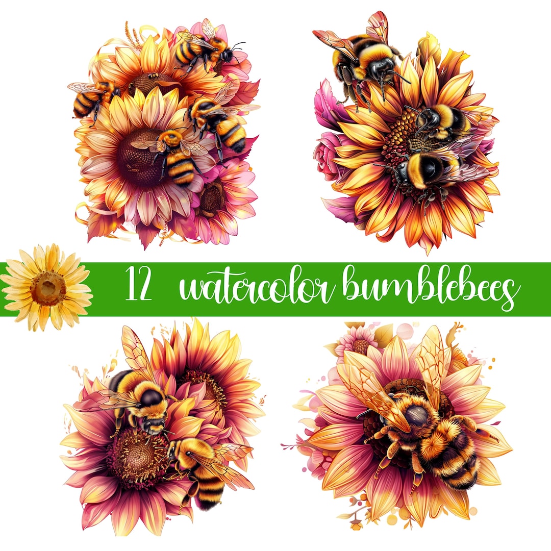 Bumblebee Clipart, Bumble Bee Clipart, Watercolor Bumblebee, High ...