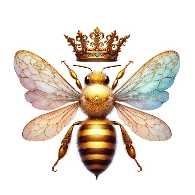 Queen Bee Clipart Bundle, Bee Png Files, Spring Clipart, Honeybee ...