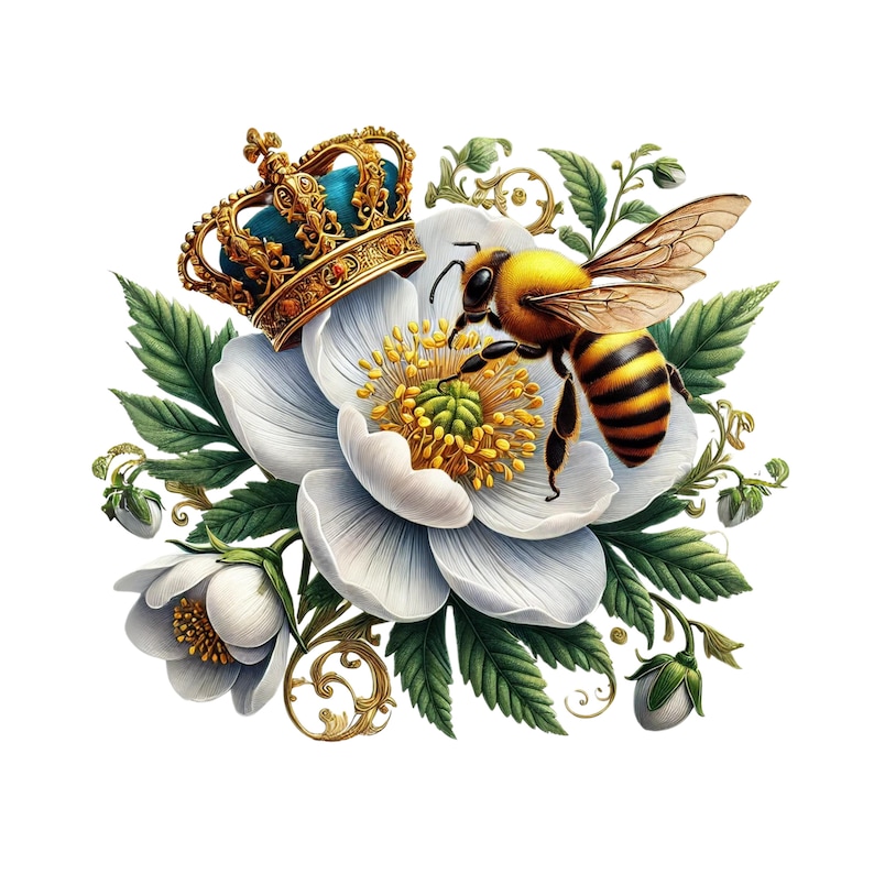 Queen Bee Clipart Bundle, Bee Png Files, Spring Clipart, Honeybee ...