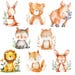 Woodland Animals Watercolor Clipart, Forest Animals Clip Art, Nursery ...