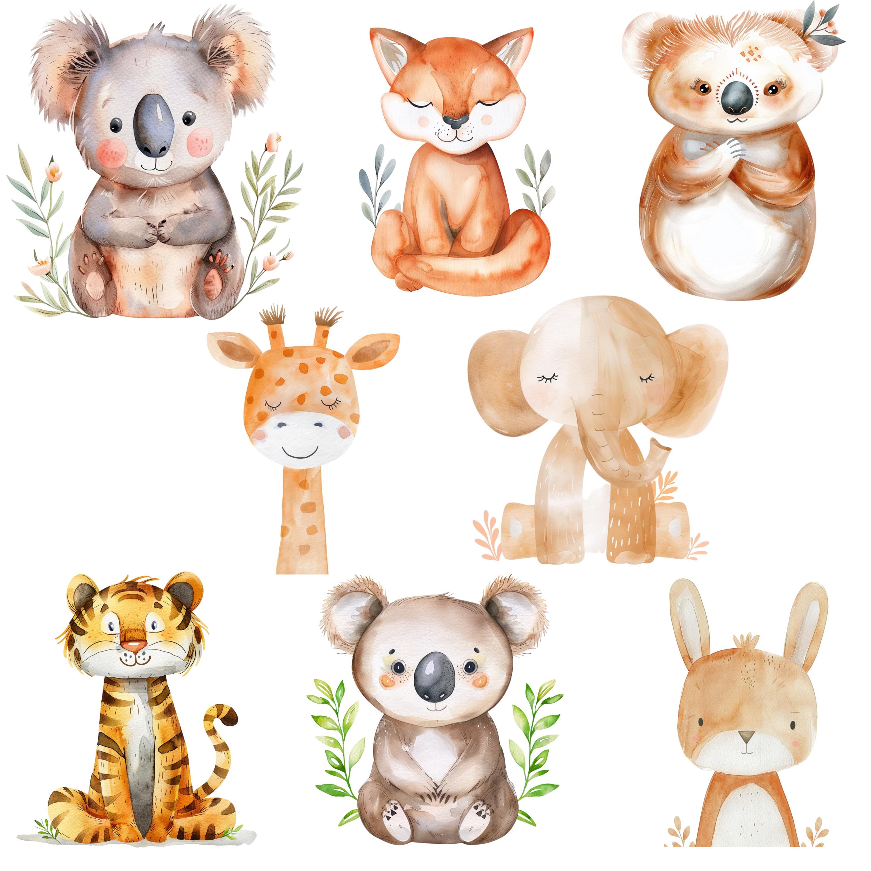 Woodland Animals Watercolor Clipart, Forest Animals Clip Art, Nursery ...
