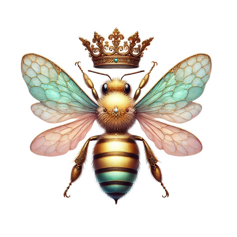Queen Bee Clipart Bundle, Bee Png Files, Spring Clipart, Honeybee ...