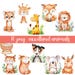 Woodland Animals Watercolor Clipart, Forest Animals Clip Art, Nursery ...
