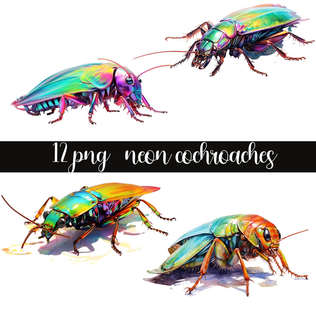 Neon Cockroaches, Clipart Cockroaches, Paper Crafts, Junk Journal ...