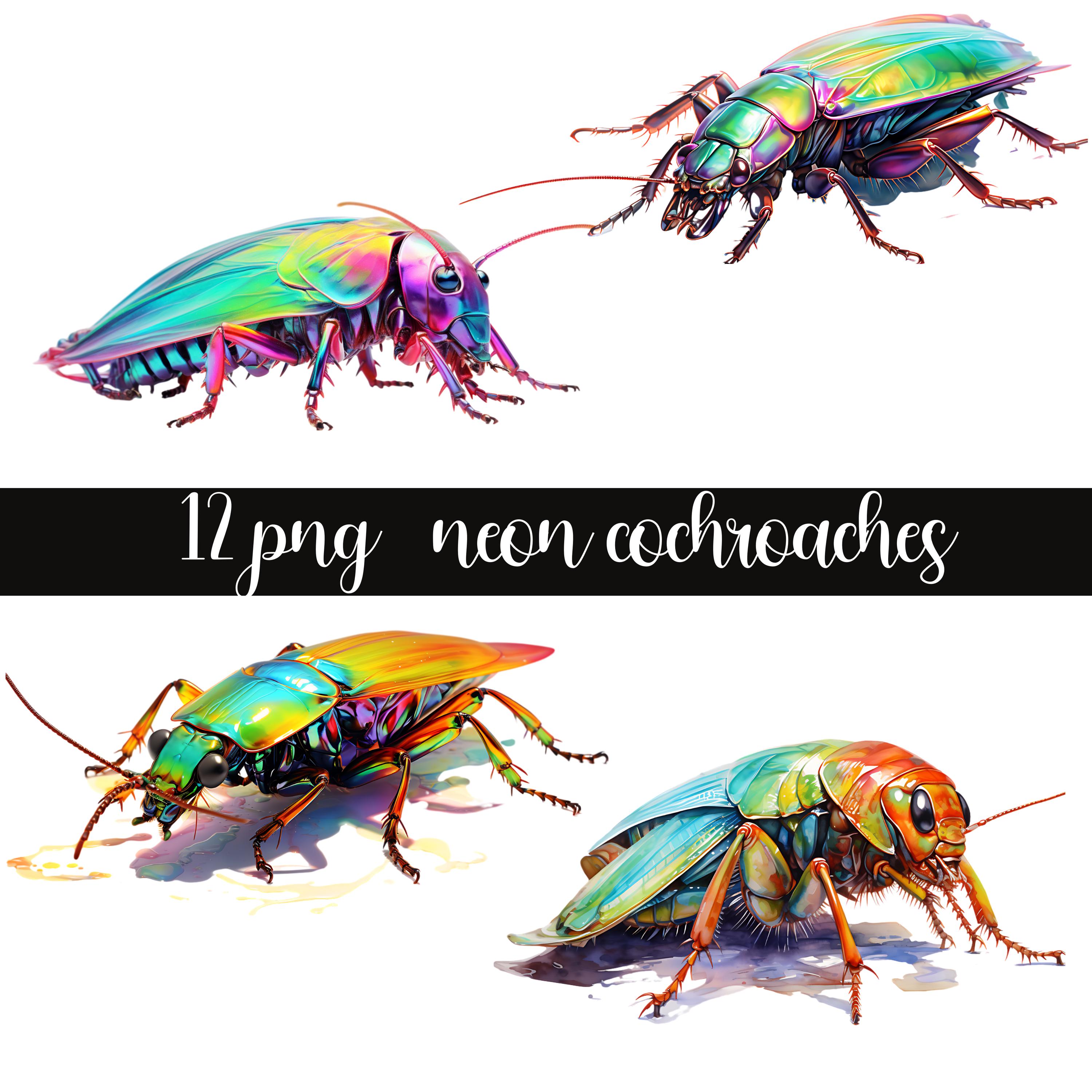 Neon Cockroaches, Clipart Cockroaches, Paper Crafts, Junk Journal ...