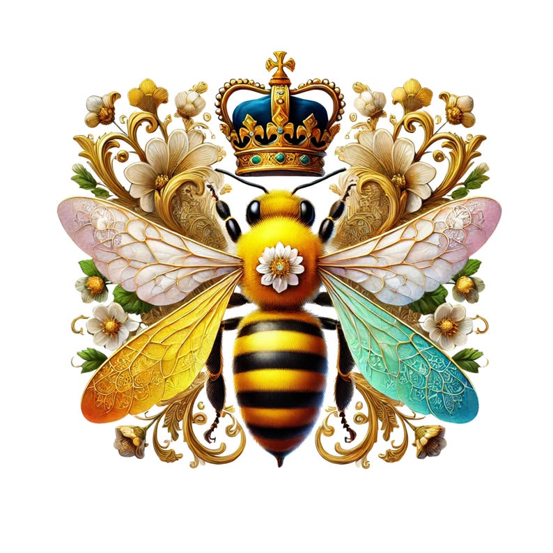 Queen Bee Clipart Bundle, Bee Png Files, Spring Clipart, Honeybee ...