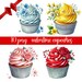 Valentines Cupcake Clipart Bundle, Valentines Day Graphics, Love Png ...