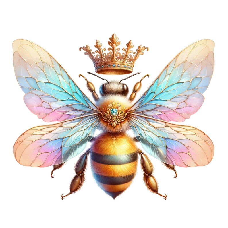 Queen Bee Clipart Bundle, Bee Png Files, Spring Clipart, Honeybee ...