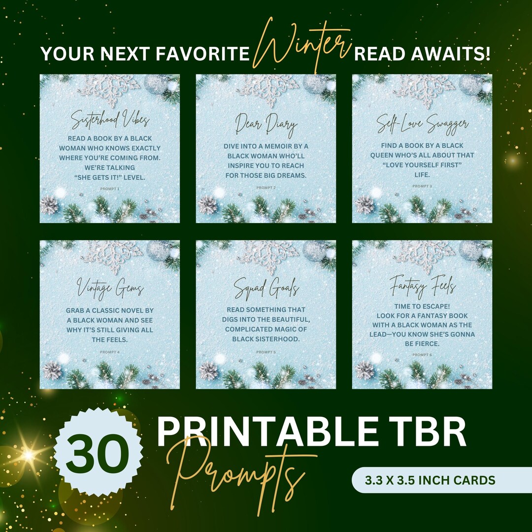 Cozy TBR Game - Printable TBR Cards - Reading Challenge Prompts ...