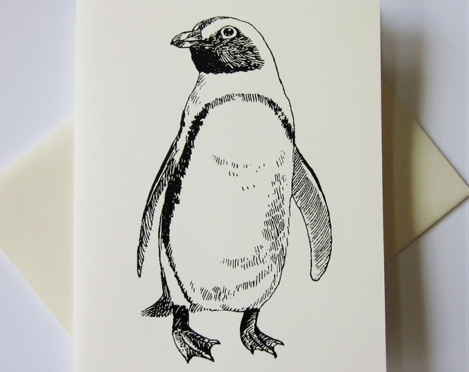 Penguin Note Cards Stationery Set of 10 Cards - Etsy