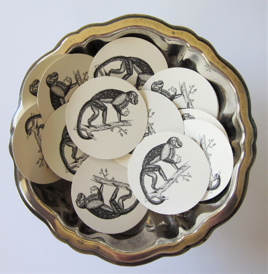 Monkey Tags Round Gift Tags Set of 10 - Etsy