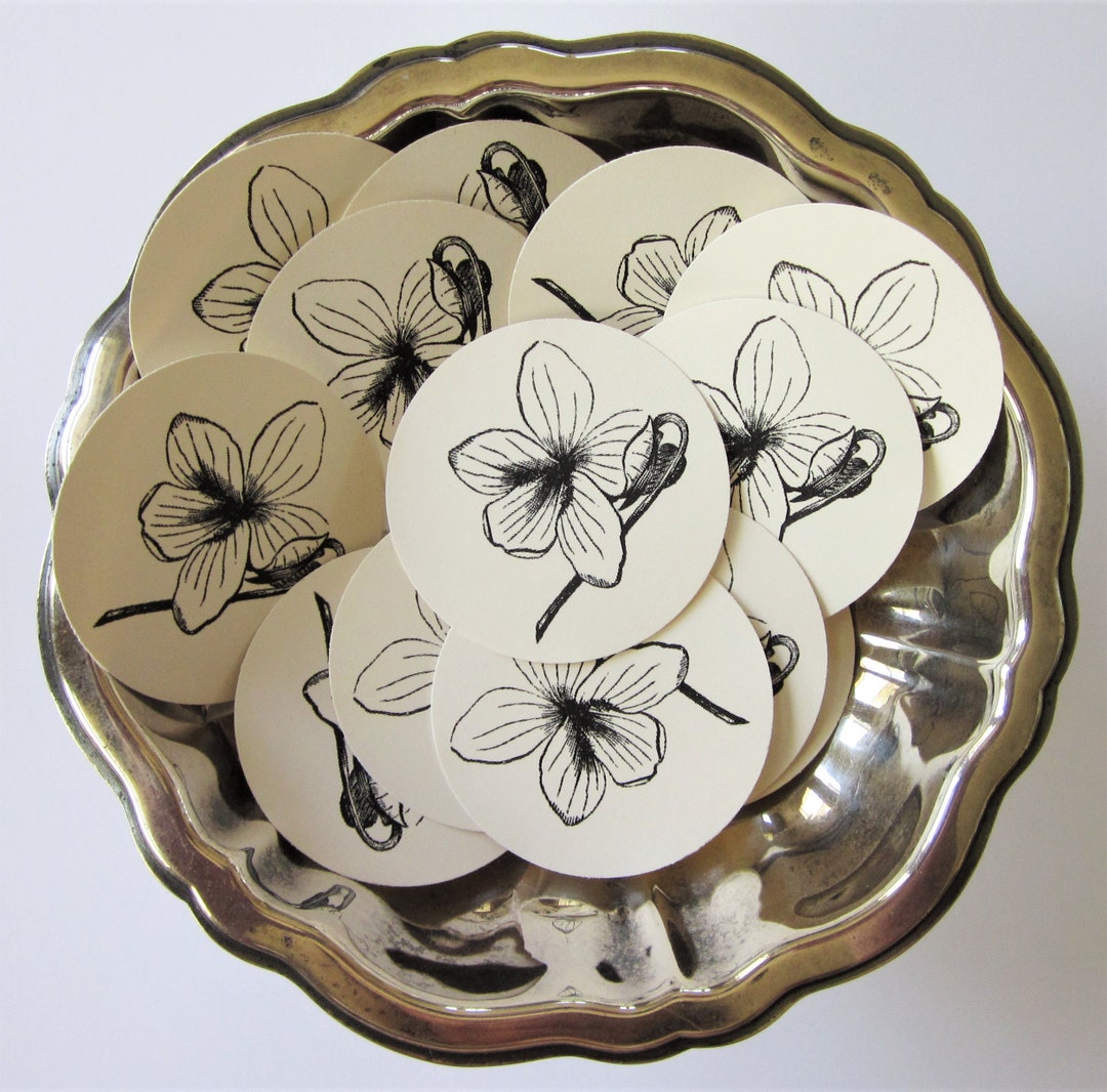 Violet Flower Round Gift Tags Set of 10 - Etsy