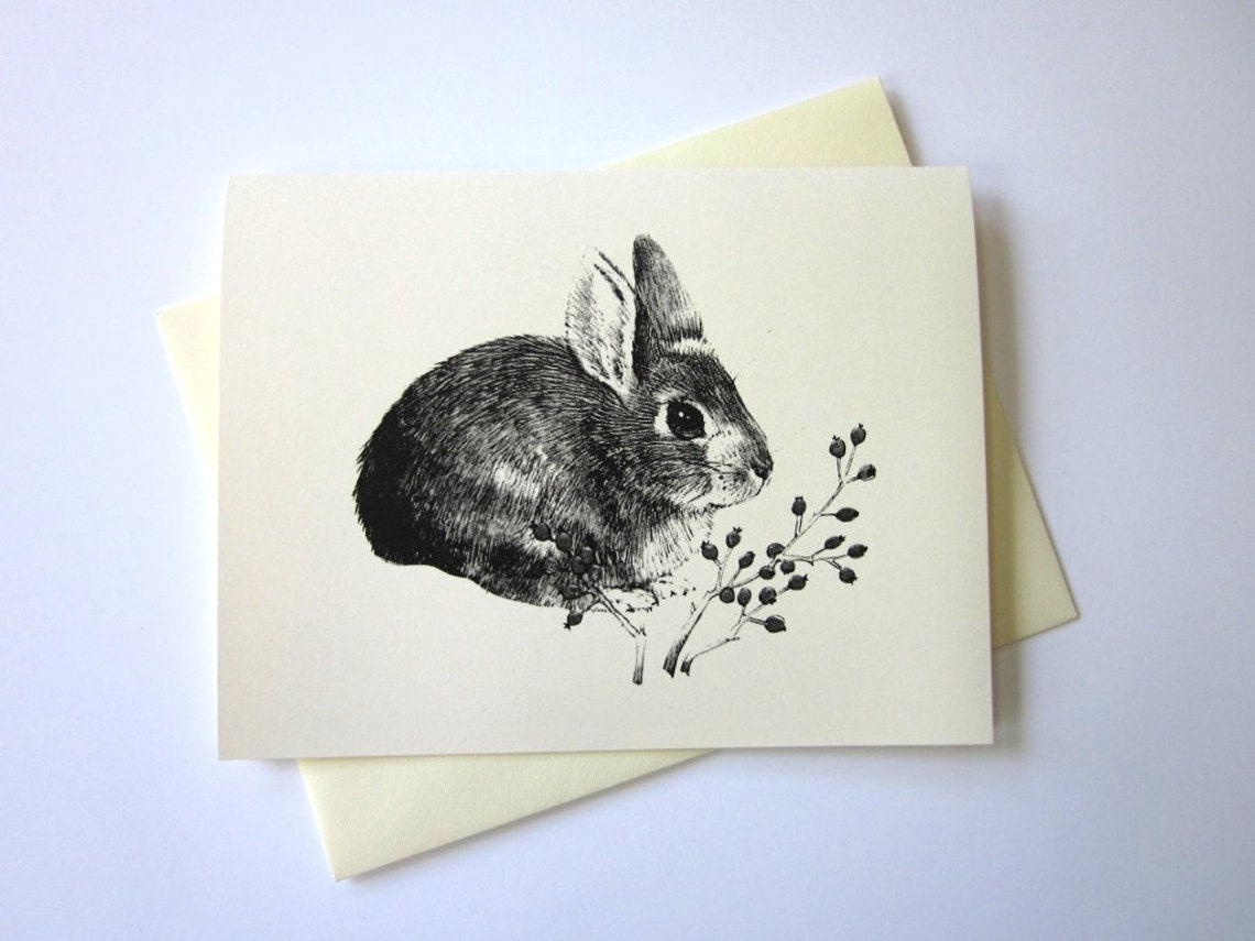 Little Rabbit Bunny Stationery Note Cards Set of 10 With - Etsy