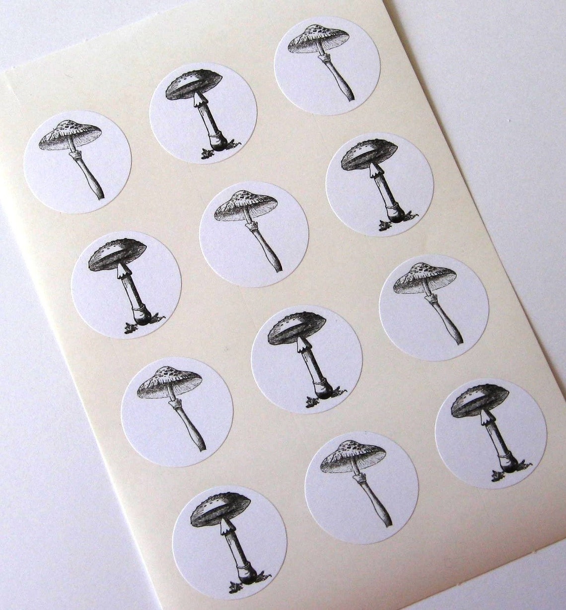 Mushroom Stickers One Inch Round Seals - Etsy