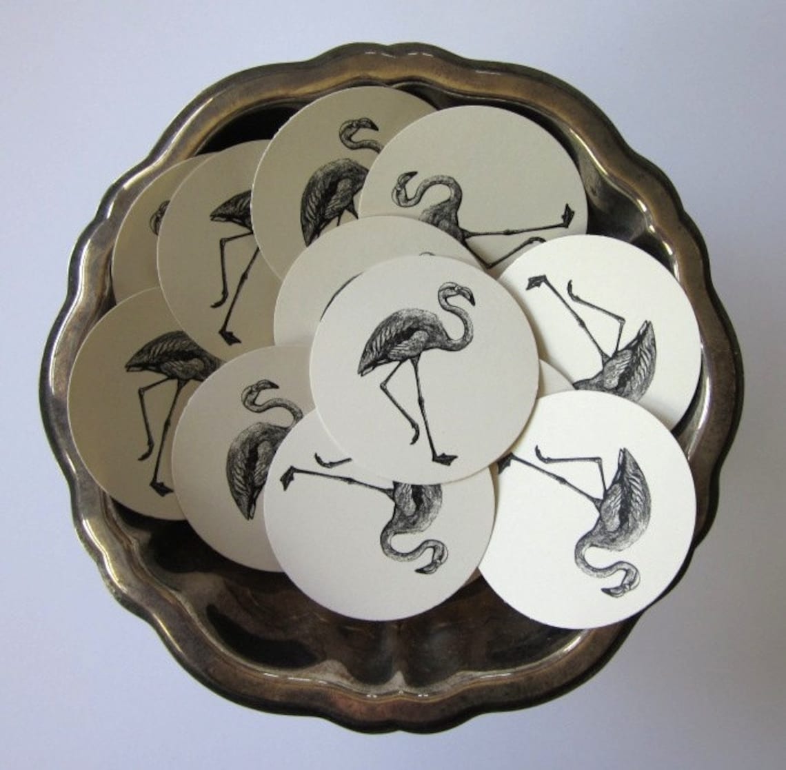 Flamingo Tags Round Paper Gift Tags Set of 10 - Etsy