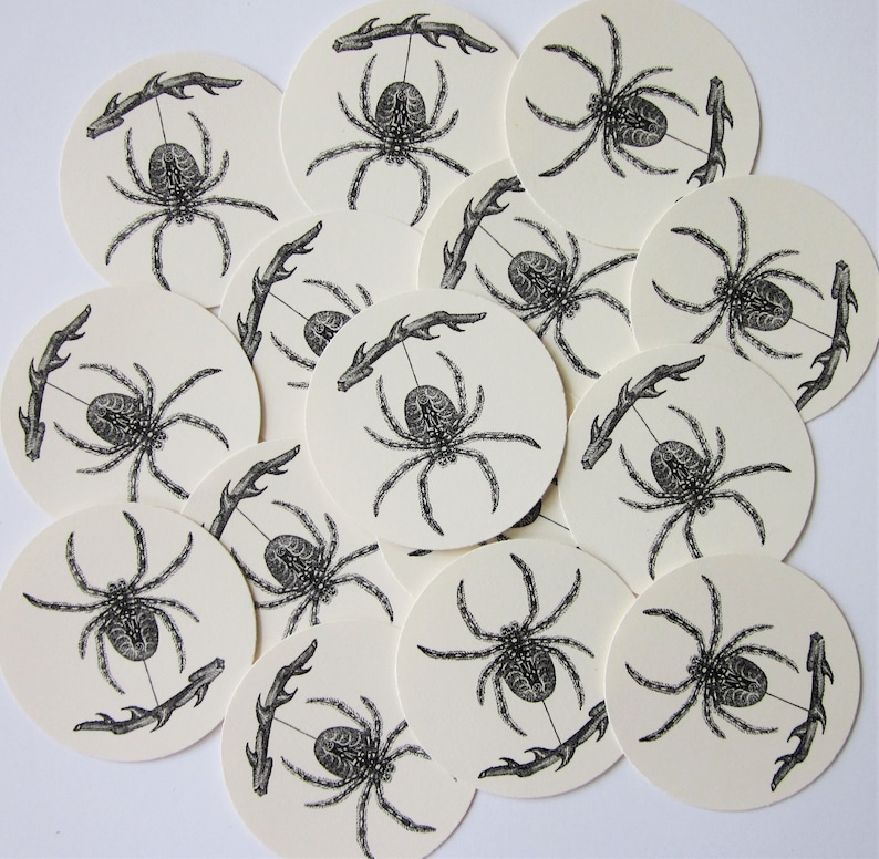 Spider Tags Round Gift Tags Set of 10 - Etsy