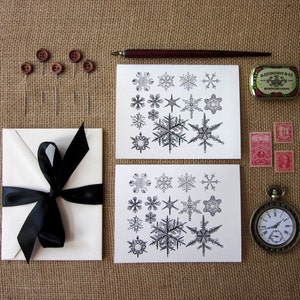 Snowflake Note Cards Set of 10 With Matching Envelopes - Etsy