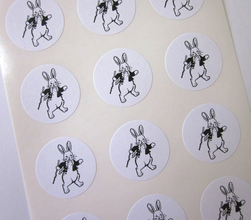 Bunny Rabbit Stickers One Inch Round Seals | Etsy