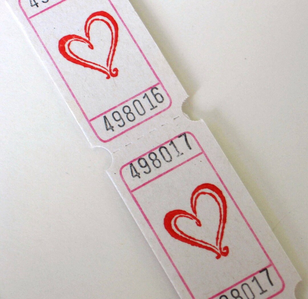 Red Heart Carnival Tickets - Etsy