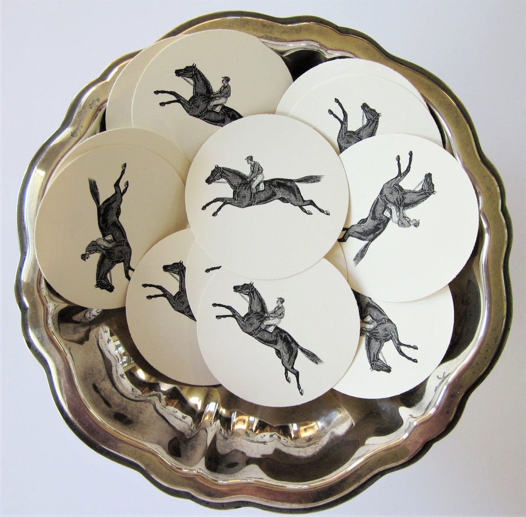 Jockey Rider Racing Horse Tags Round Gift Tags Set of 10 - Etsy
